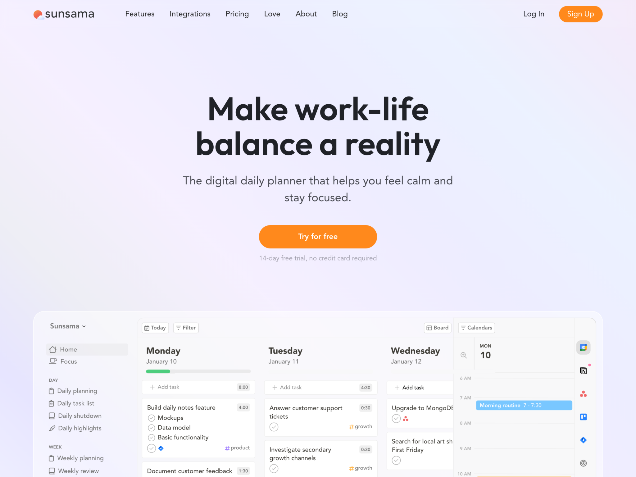 Sunsama - Apps for ADHD