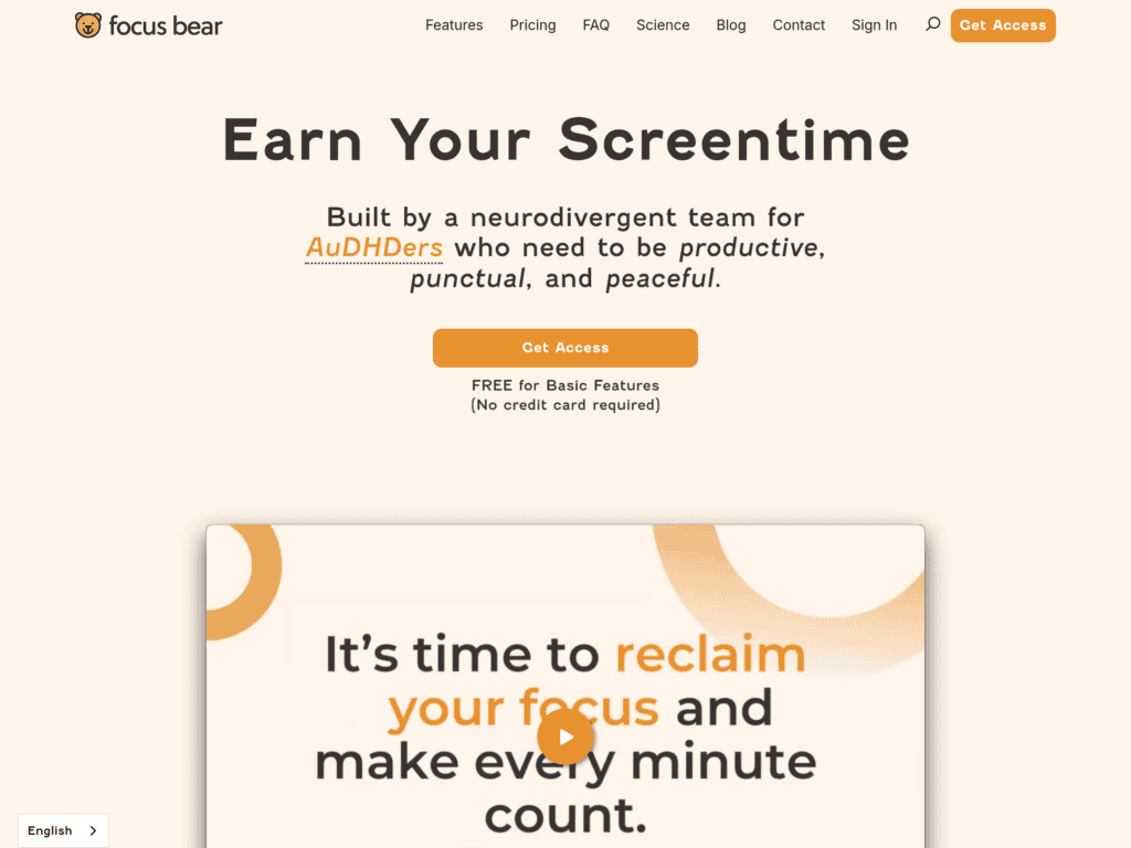 Focus Bear - Apps for ADHD